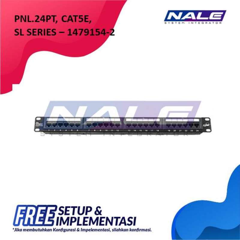 Jual Commscope Patch Panel 24 Port CAT 5E SL series preloaded 1479154-2 ...