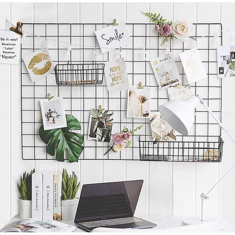 Promo (termurah) Hijang Hiasan Dinding Wire Grid Keranjang Besi Rak ...