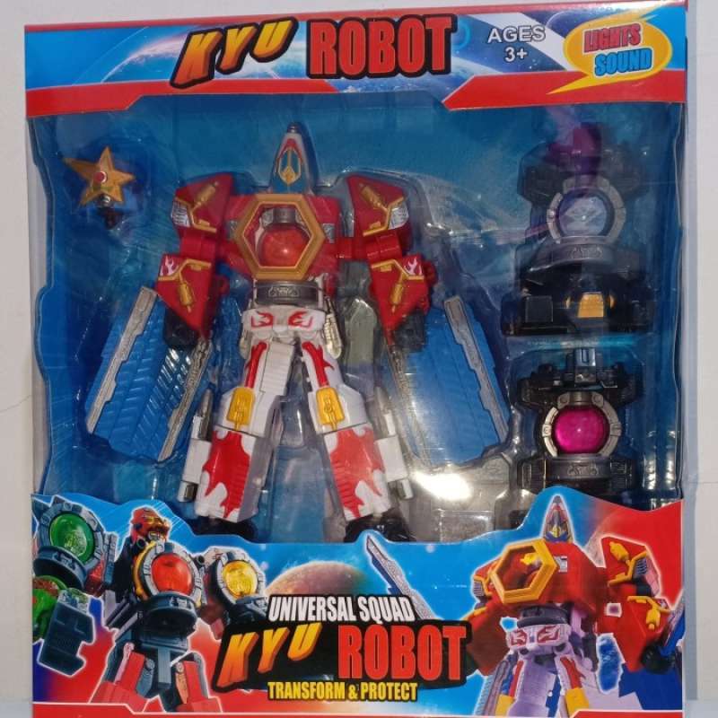 Jual mainan robot uchusentai kyuranger-mainan anak - putih-merah (Kode ...