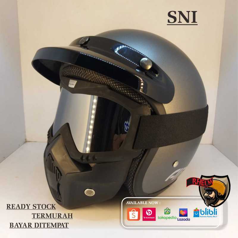 Promo HELM BOGO ARC GARIS SNI + GOGGLE MASK ( MR. HELM ) Diskon 15% di ...