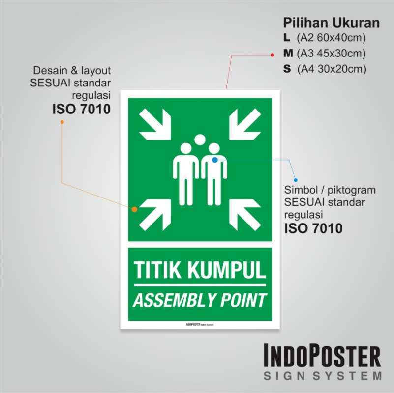Jual Stiker Label K3 Safety Sign Titik Kumpul Assembly Point Muster ...