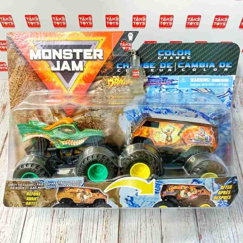 Jual Spin Master Monster Jam Color Change - Dragon + Thunder Bus di ...