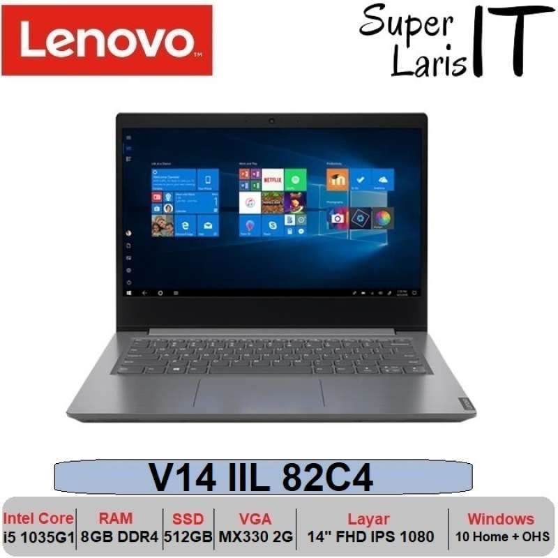 Jual Laptop Lenovo V14 Iil 82c4 I5 1035g1|8gb|512gb|mx330|14 Ips|w10 Ohs Di Seller Super Laris ...