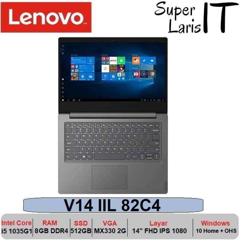 Jual Laptop Lenovo V14 Iil 82c4 I5 1035g1|8gb|512gb|mx330|14 Ips|w10 Ohs Di Seller Super Laris ...