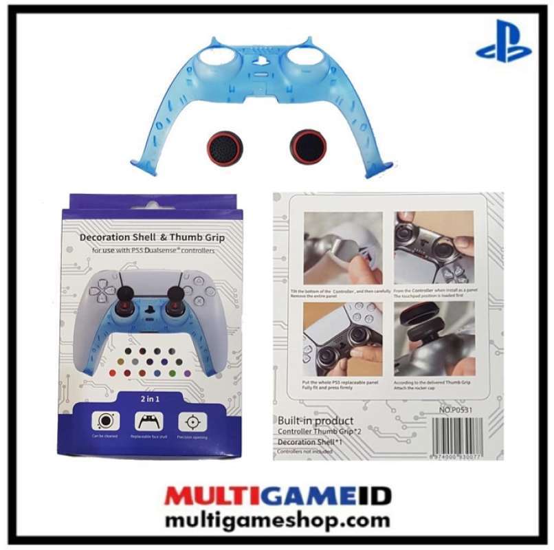 Jual PS5 Dualsense Decorative Shell & Thumb Grip (Clear Blue) di Seller ...