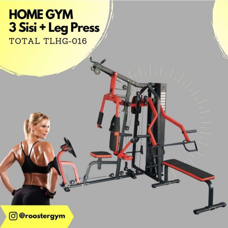 Jual Rooster Gym Alat Fitness Angkat Beban Home Gym 3 Sisi Leg Press ...