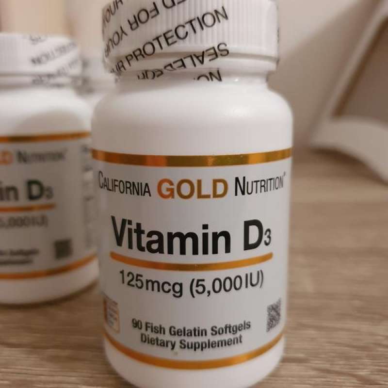 Jual California Gold Nutrition, Vitamin D3, 125 mcg (5,000 IU), 90 Fish ...