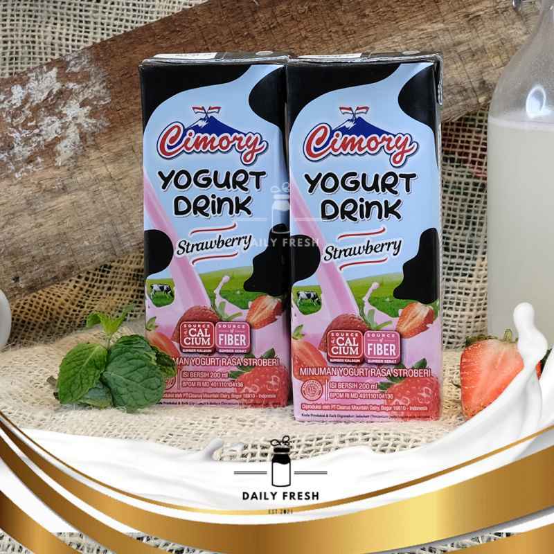 Jual CIMORY UHT YOGURT DRINK STRAWBERRY 200 ML di Seller Daily Fresh ...