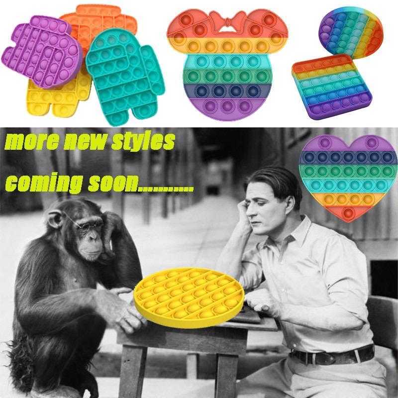 Jual Sk-m131 Mainan Pop It Rainbow Karakter Fidget Push Pop It Among Us ...