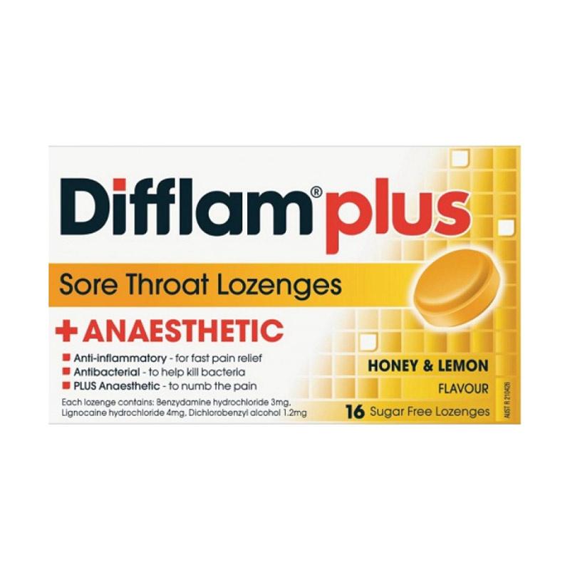 Promo Difflam Plus Anaesthetic Honey Lemon Obat Kesehatan [16 Lozenges ...