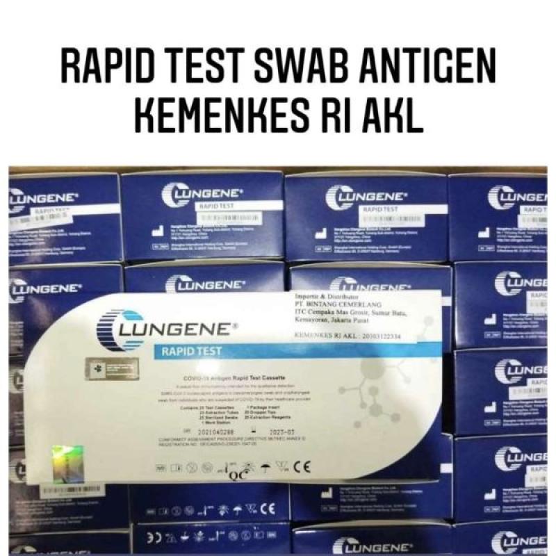 Jual Alat Rapid Test Swab Antigen Lungene Biru Resmi Kemenkes RI AKL ...