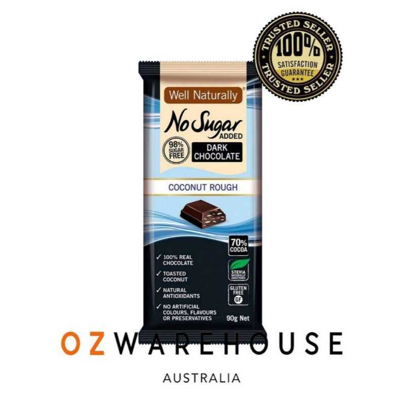 Jual Well Naturally Dark Chocolate Coconut Rough No Sugar Added 90g di ...