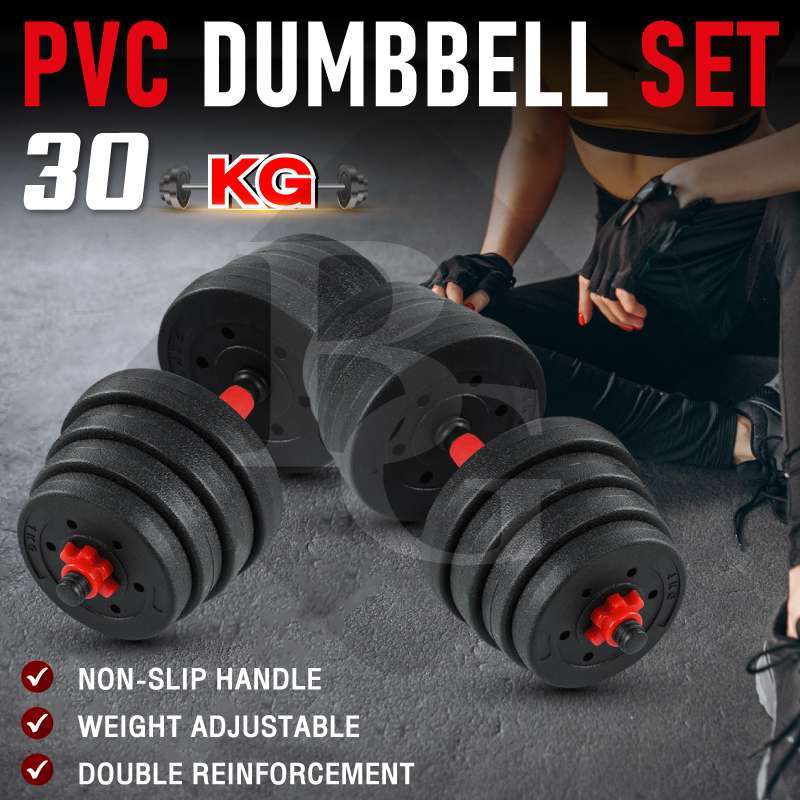 Promo Bg Dumbbell Pvc 30 Kg / Twin Pack Dumbbell Pair Weight Lifting ...