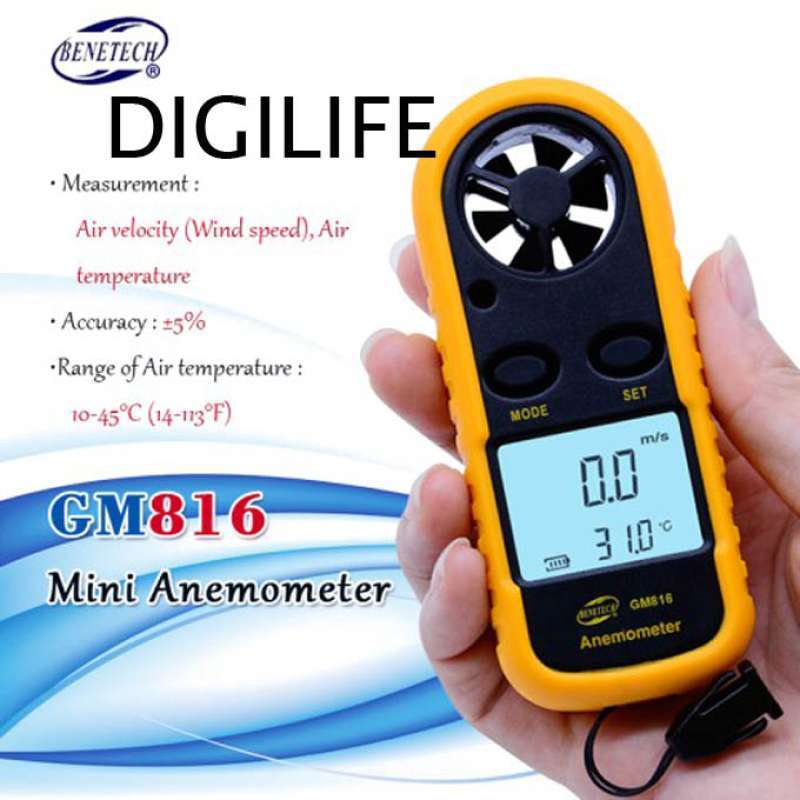 Jual Benetech Gm816 Anemometer Original Ukur Kecepatan Angin Wind Speed ...