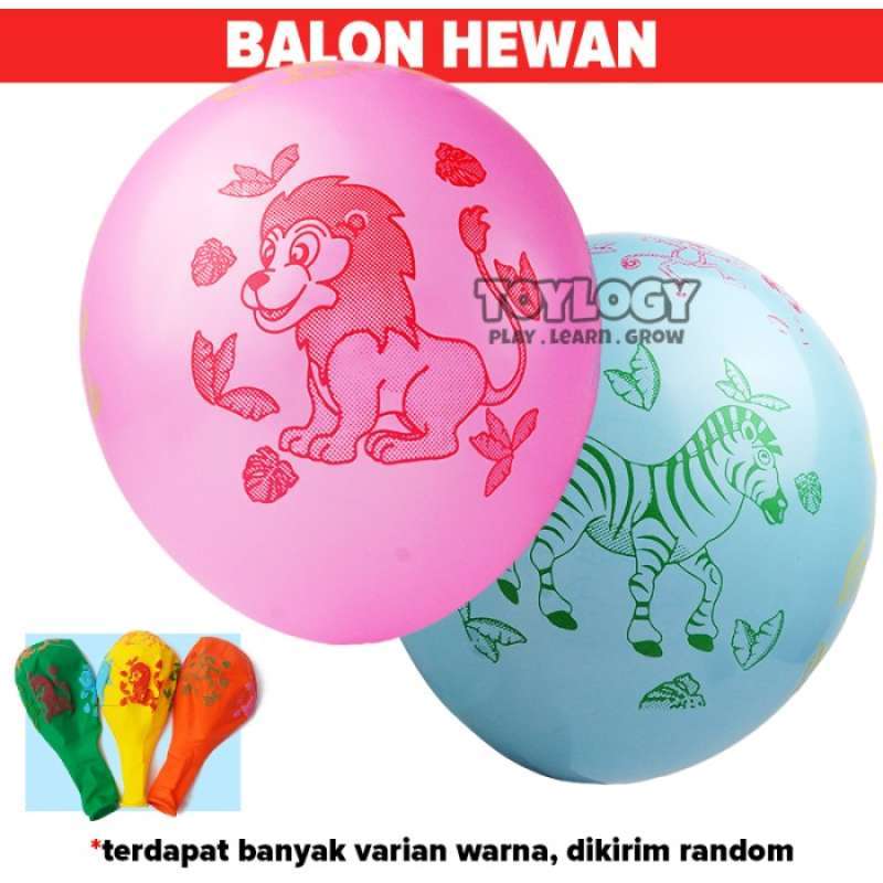 Jual Mainan Anak Balon Ulang Tahun Gambar Hewan Balloon Dekorasi Hiasan ...