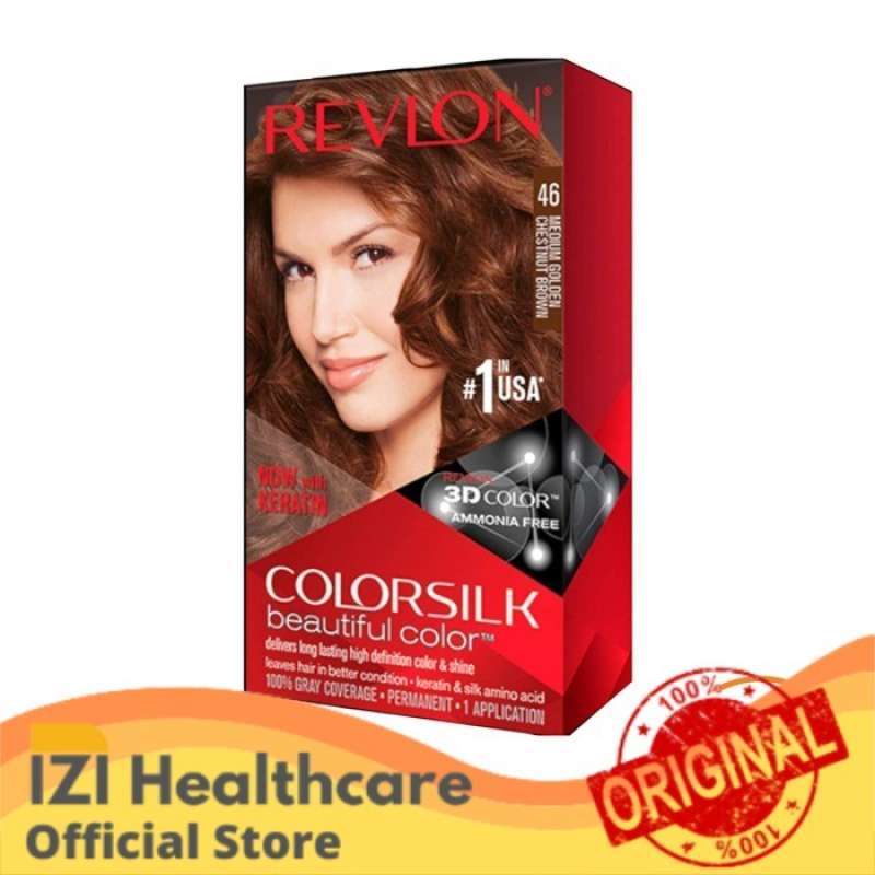 Jual Revlon Colorsilk 46 Medium Golden Chestnut Brown - IZI Healthcare ...