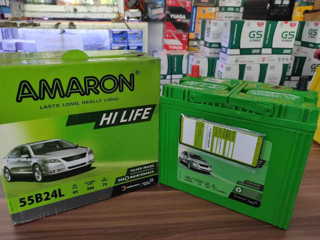 Jual AKI MOBIL NISSAN SUNNY AMARON HILIFE KERING NS60L / 55B24L 12V 45AH di Seller Toko Banoki ...