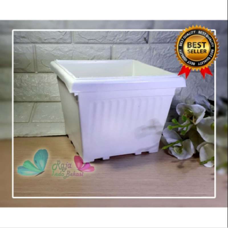 Jual POT KOTAK SEGI HIAS 25 | VAS BUNGA PLASTIK HIAS di Seller Raja ...