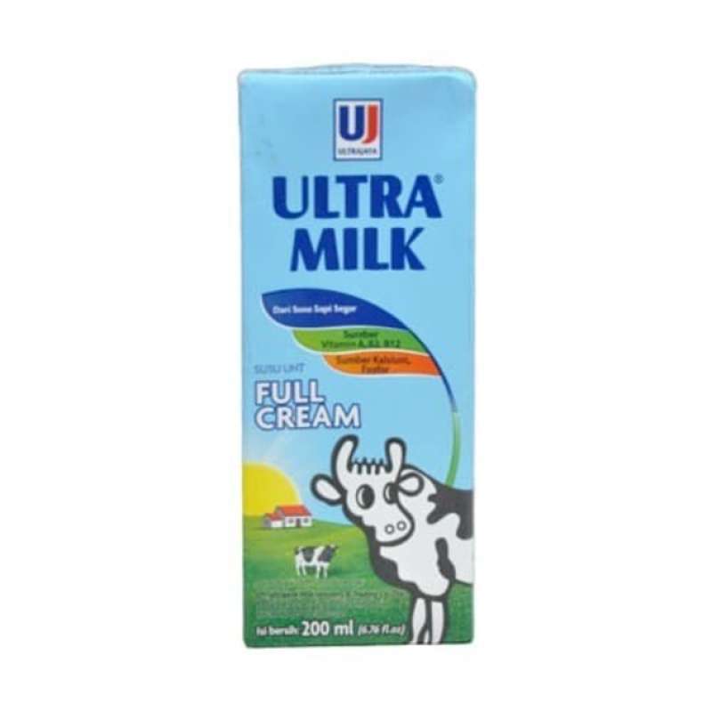 Jual ULTRA MILK UHT FULL CREAM PUTIH 200ML dus(24pcsx200ml) di Seller ...