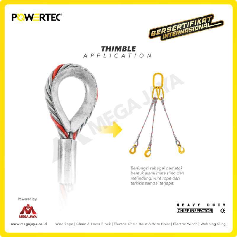 Jual Thimble Wire Rope Kausen Sling G-414 Hd 50mm - 2 Powertec Di Seller Megajaya.co.id Official ...