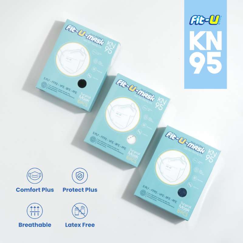 Promo Fit U Mask Kn95 Surgical Mask Isi 10s Box (mix Color) Diskon 50% ...