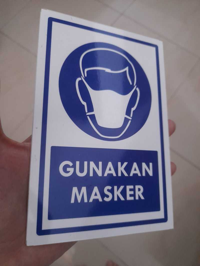 Jual sign tanda gunakan masker protokol pakai cuci tangan di Seller ...