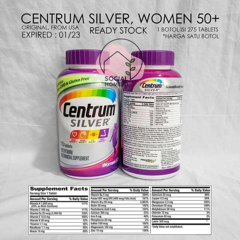Jual [FROM USA] READY STOCK - MultiVitamin Centrum Silver Women 50 ...