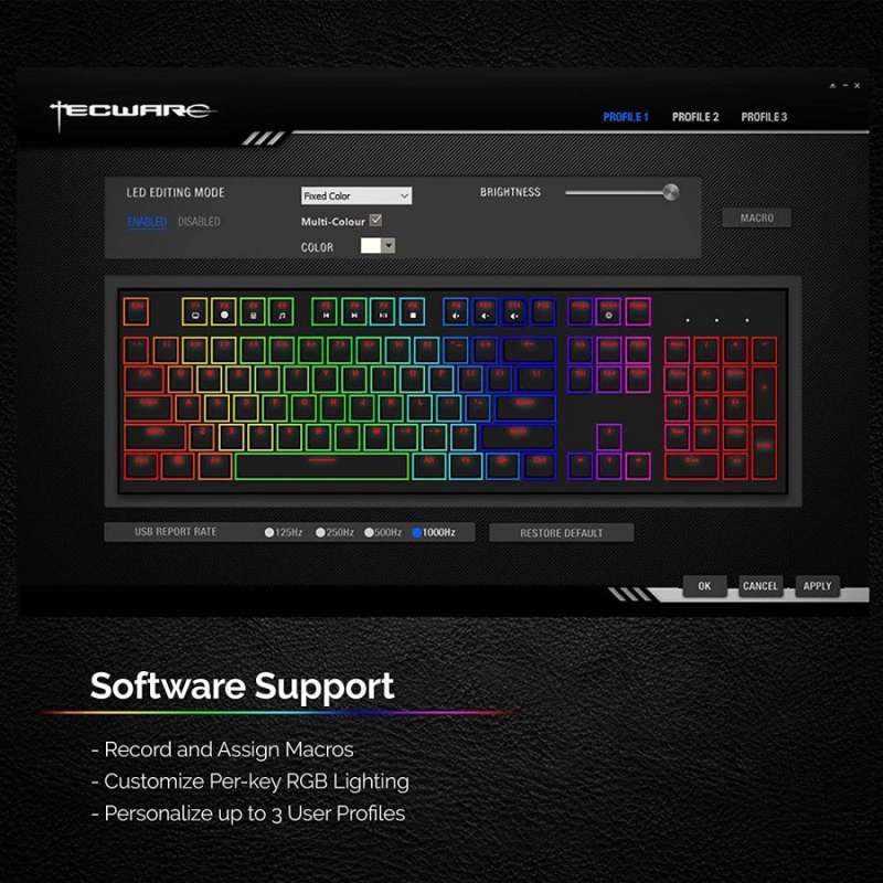 Jual Tecware Phantom 104 Rgb Led Outemu Switch Mechanical Keyboard ...