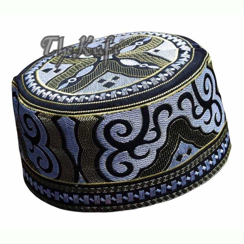 Jual Peci Hitam Omani Motif Emas The Kufi Size S Ornamen Peci Lebaran ...