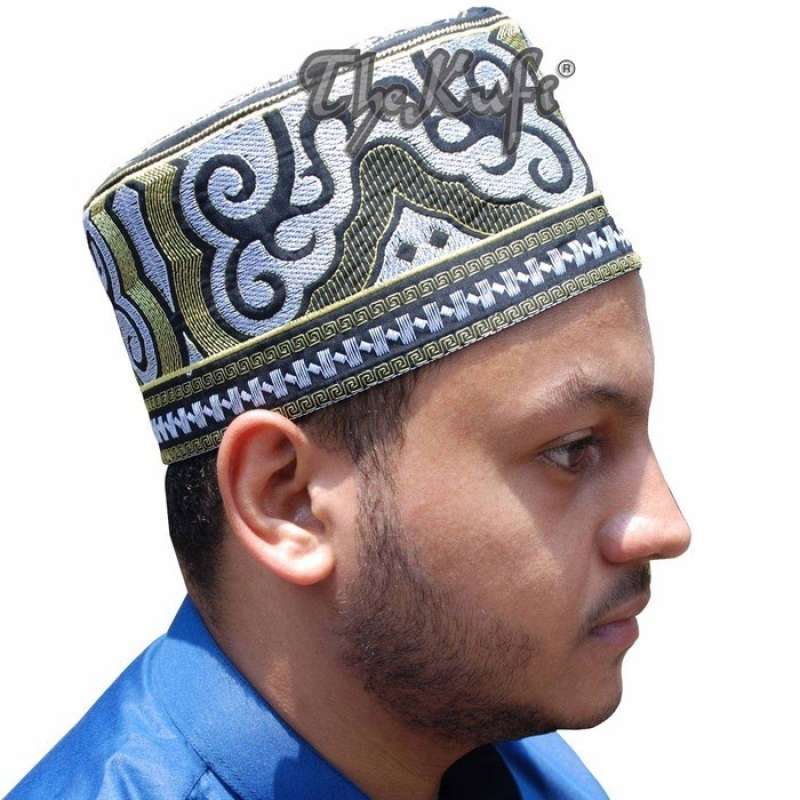 Jual Peci Hitam Omani Motif Emas The Kufi Size S Ornamen Peci Lebaran ...