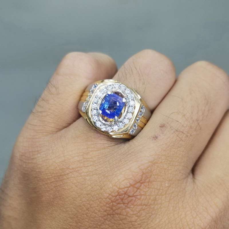 Jual Cincin Batu Permata Biru Blue Safir Selon Bagus Asli di Seller ...