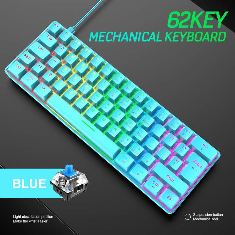Promo Wired 62Keys UK Mechanical Gaming Keyboard Anti-ghosting, 18 ...