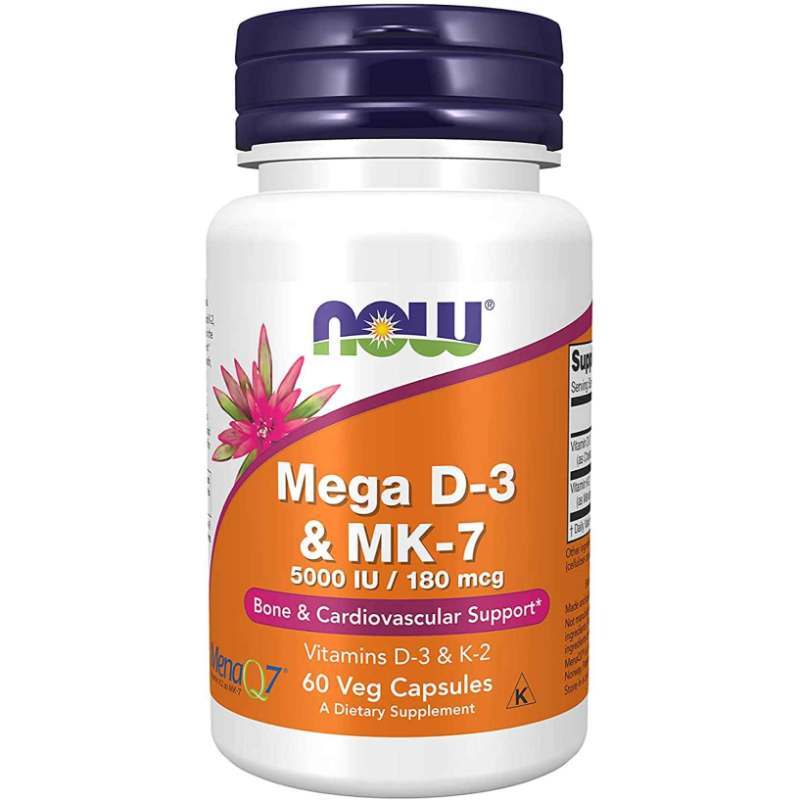 Promo Now Foods Mega D3 5000 iu & MK7 180 mcg 60 Veg Capsules Diskon 20 ...