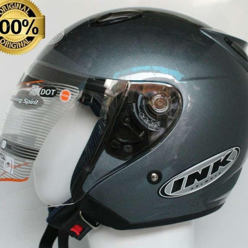 Jual HELM INK CENTRO ABU ALL GREY HELM INK HALF FACE ORIGINAL di Seller ...