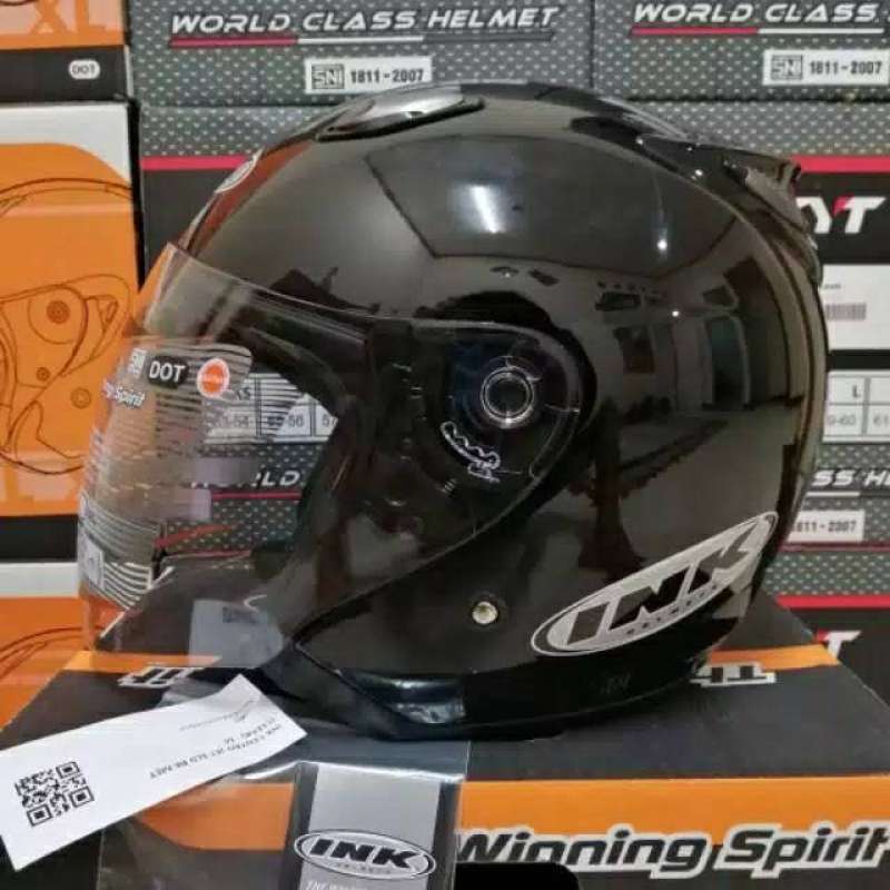 Jual Helm Ink Centro Hitam Gloss Black Metallic Helm Ink Half Face ...