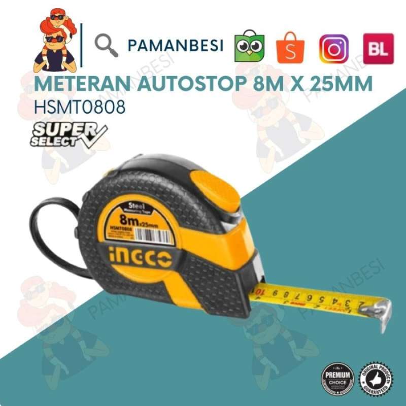 Jual METERAN 8 m - METERAN KARET AUTO STOP 8M - ALAT UKUR INGCO ...