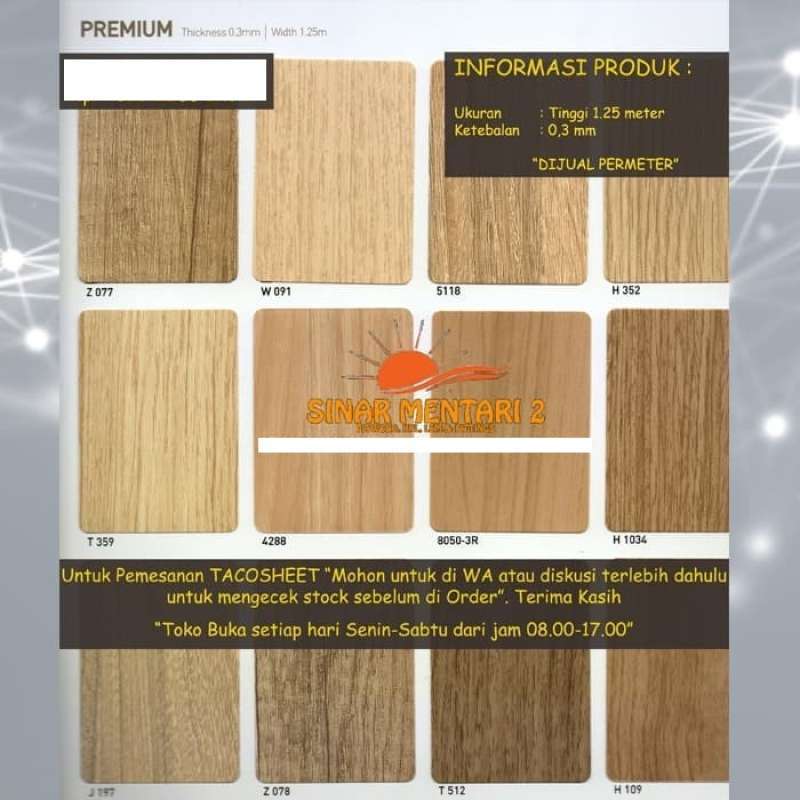 Jual Taco Sheet Pvc Motif Tipe Non L (tidak Ada Huruf L Kodenya) Di ...