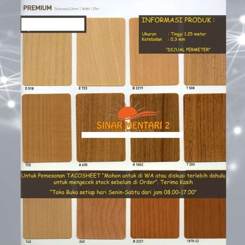 Jual Taco Sheet Pvc Motif Tipe Non L (tidak Ada Huruf L Kodenya) Di ...