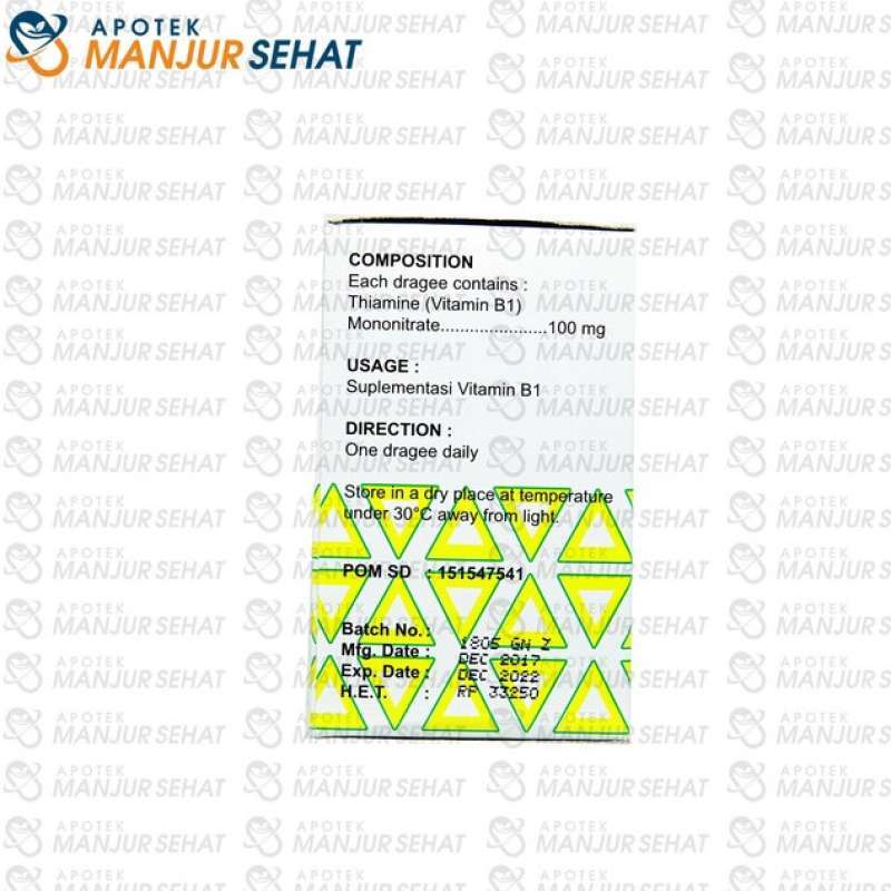 Jual Betamin Vitamin B1 100 tablets di Seller TiaraShop - Wanasari, Kab ...
