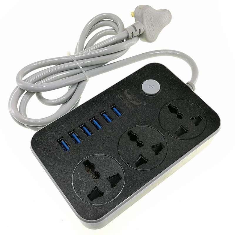 Jual USB Power Socket LUCKY HAWK 3.4A MAX Power Socket 6 USB FAST ...