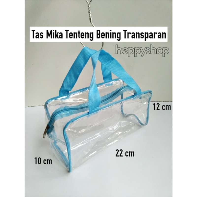 Jual Tas Mika Tenteng Bening Transparan Tas Kosmetik Tas Mukena - Biru ...