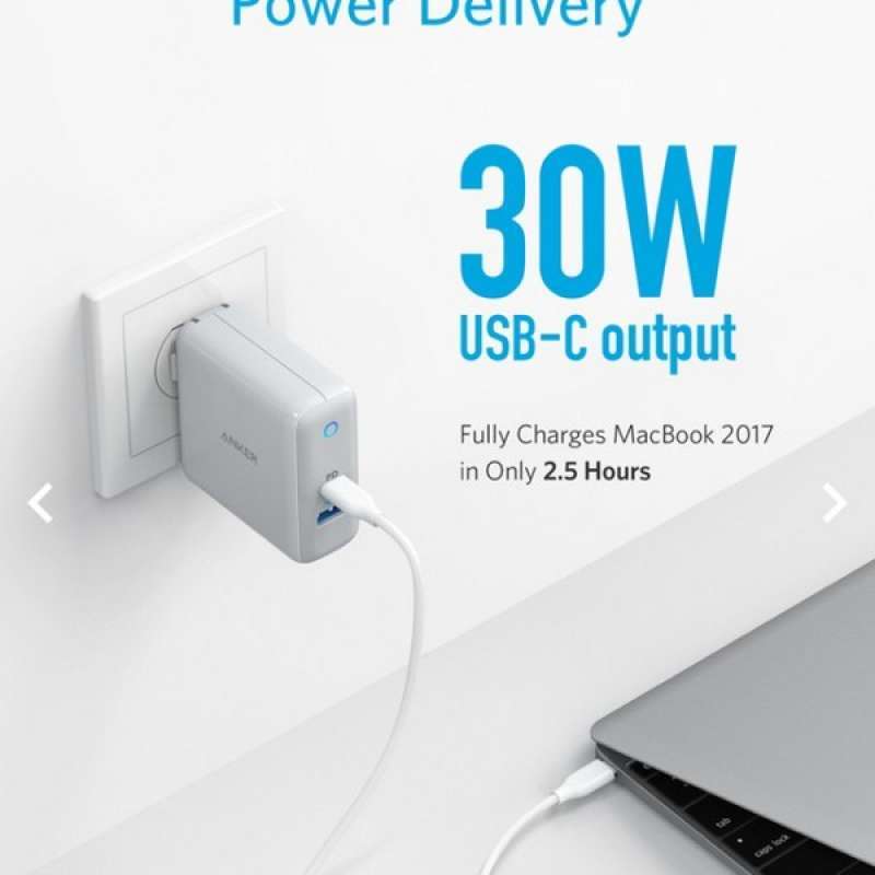 Jual Limited Anker Powerport Speed+ Duo 42W Usb C Pd 30W + Usb A 12W ...