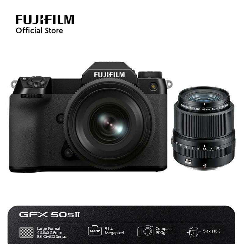 Jual Fujifilm GFX50S II kit GF 35-70mm PWP GF45mm F2.8 R WR Mirrorless Medium Format GFX 50S II ...