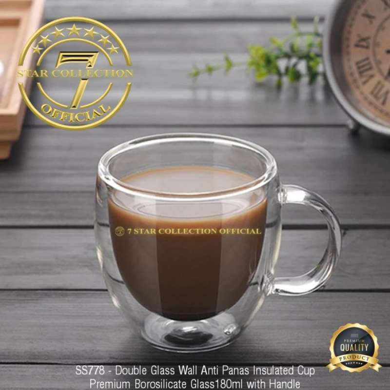 Jual Ss778 - Double Glass Wall Anti Panas Insulated Cup Borosilicate 200ml - 180ml Di Seller ...