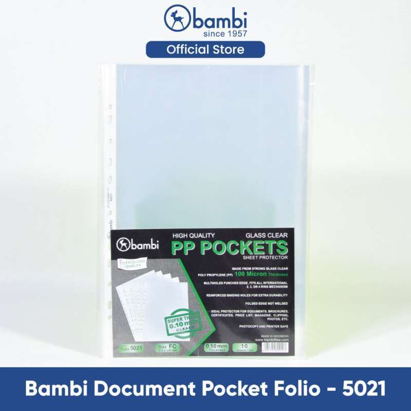 Promo Bambi Document Pocket Folio - 5021 Pocket Kantong Dokumen Plastik ...