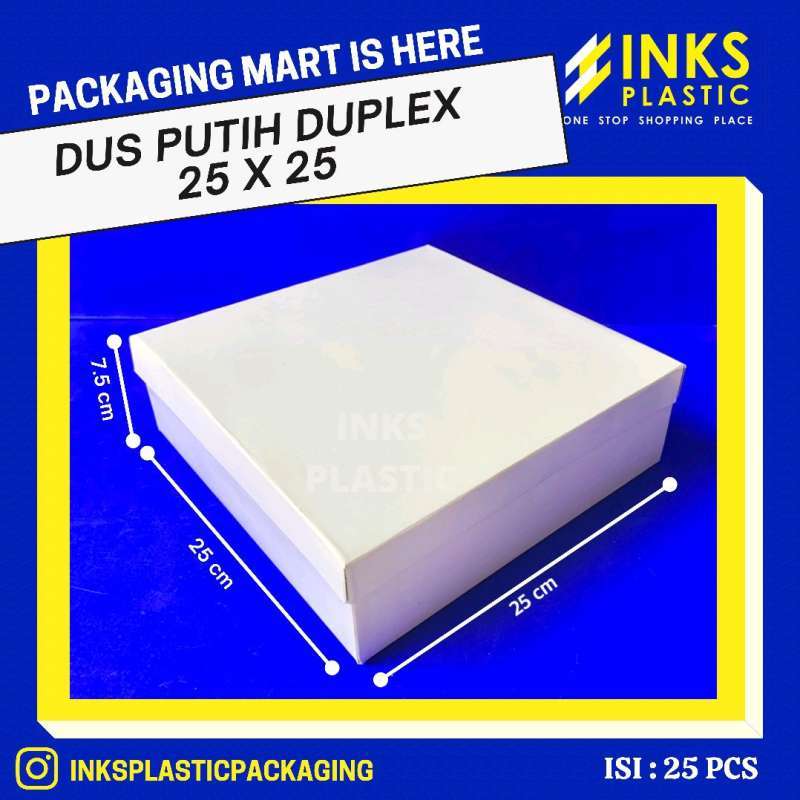 Jual Dus Putih Duplex 25x25 (25pcs) Di Seller Inksplasticpackaging ...