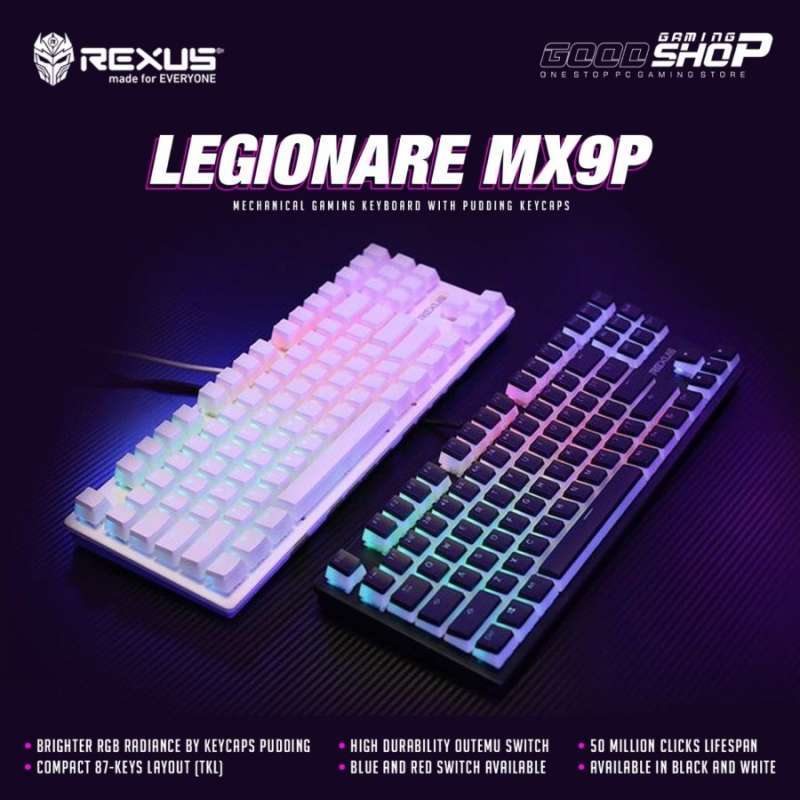 Jual Rexus Legionare MX9 Pudding / MX9P TKL RGB - Keyboard Gaming ...