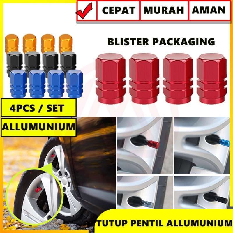 Jual TUTUP PENTIL BAN ALUMUNIUM BESI ALLOY MOBIL MOTOR SEPEDA 4 PCS PER ...