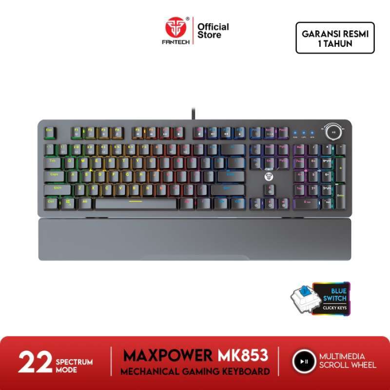 Promo Fantech MAXPOWER MK853 Mechanical Keyboard Gaming - Blue Switch ...