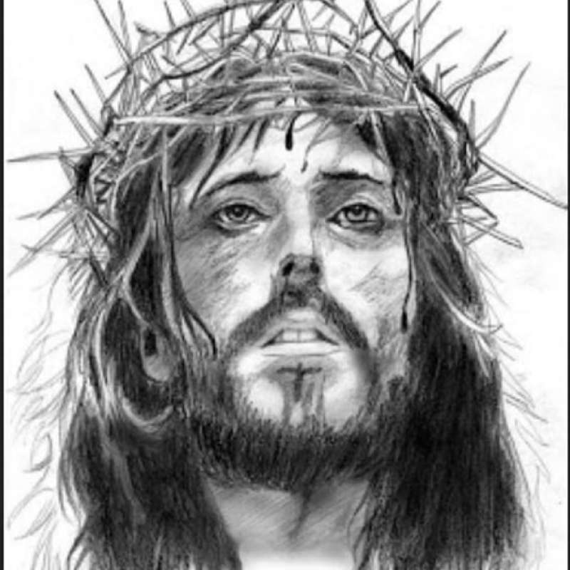 Jual paket kristik sketsa wajah Yesus dengan mahkota duri disalib ...